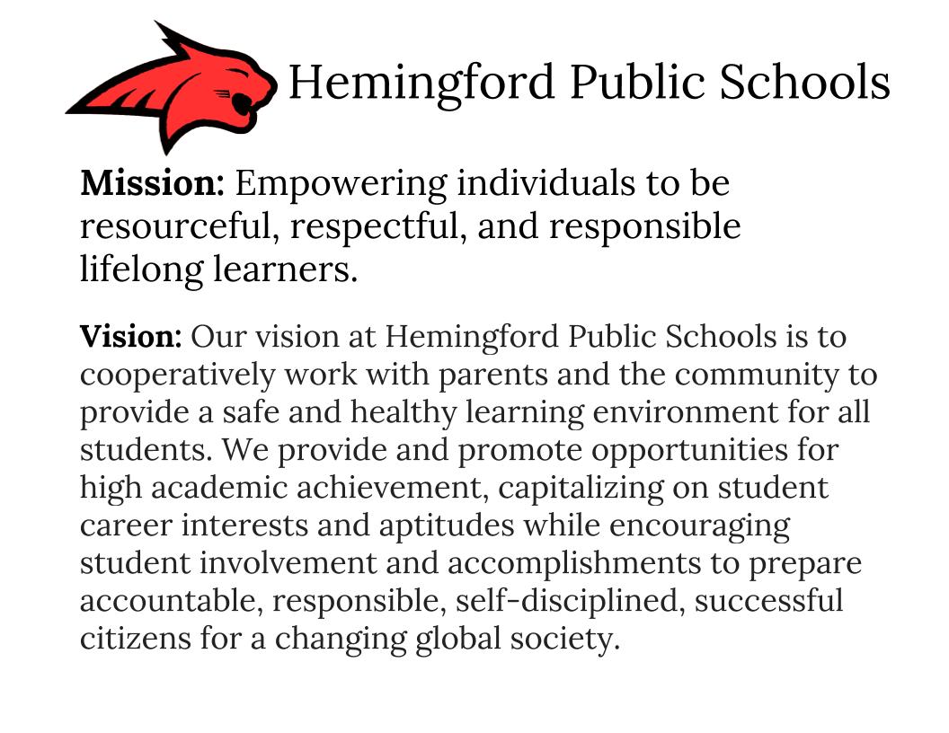 Hemingford Public School District #10 - Mission and Vision Statement
